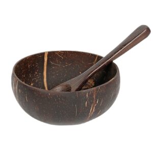 coconut shell storage bowl 1 set sturdy tableware rice ramen salad coconut shell food bowl coffee