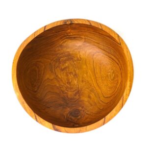 Rainforest Bowls Set of 2 Jumbo Concave Javanese Teak Wood Bowls- 8" Diameter- Perfect for Everyday Use, Hot & Cold Friendly, Ultra-Durable- Premium Custom Design Handcrafted by Indonesian Artisans