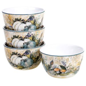 certified international "harvest gatherings 5.25"" ice cream/dessert bowls, set of 4", multicolor