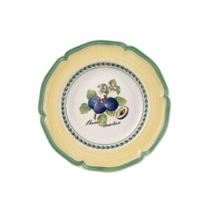 villeroy & boch french garden valence rim soup : plum, 9 in, white/multicolored