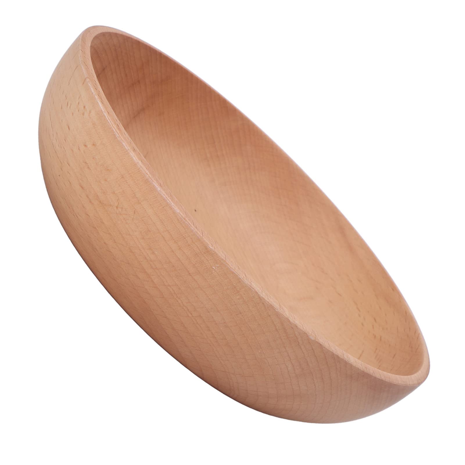 Pssopp Wooden Bowl Round Wooden Serving Bowl Wooden Salad Bowl Round Wooden Bowl Household Beech Wood Bowl for Serving Salad Fruit Dip Sauce Snack Rice Pasta Cereal (L)