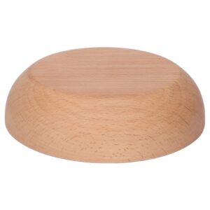 Pssopp Wooden Bowl Round Wooden Serving Bowl Wooden Salad Bowl Round Wooden Bowl Household Beech Wood Bowl for Serving Salad Fruit Dip Sauce Snack Rice Pasta Cereal (L)