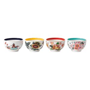 wedgwood wonderlust tea bowl set of 4, 3.3", multi