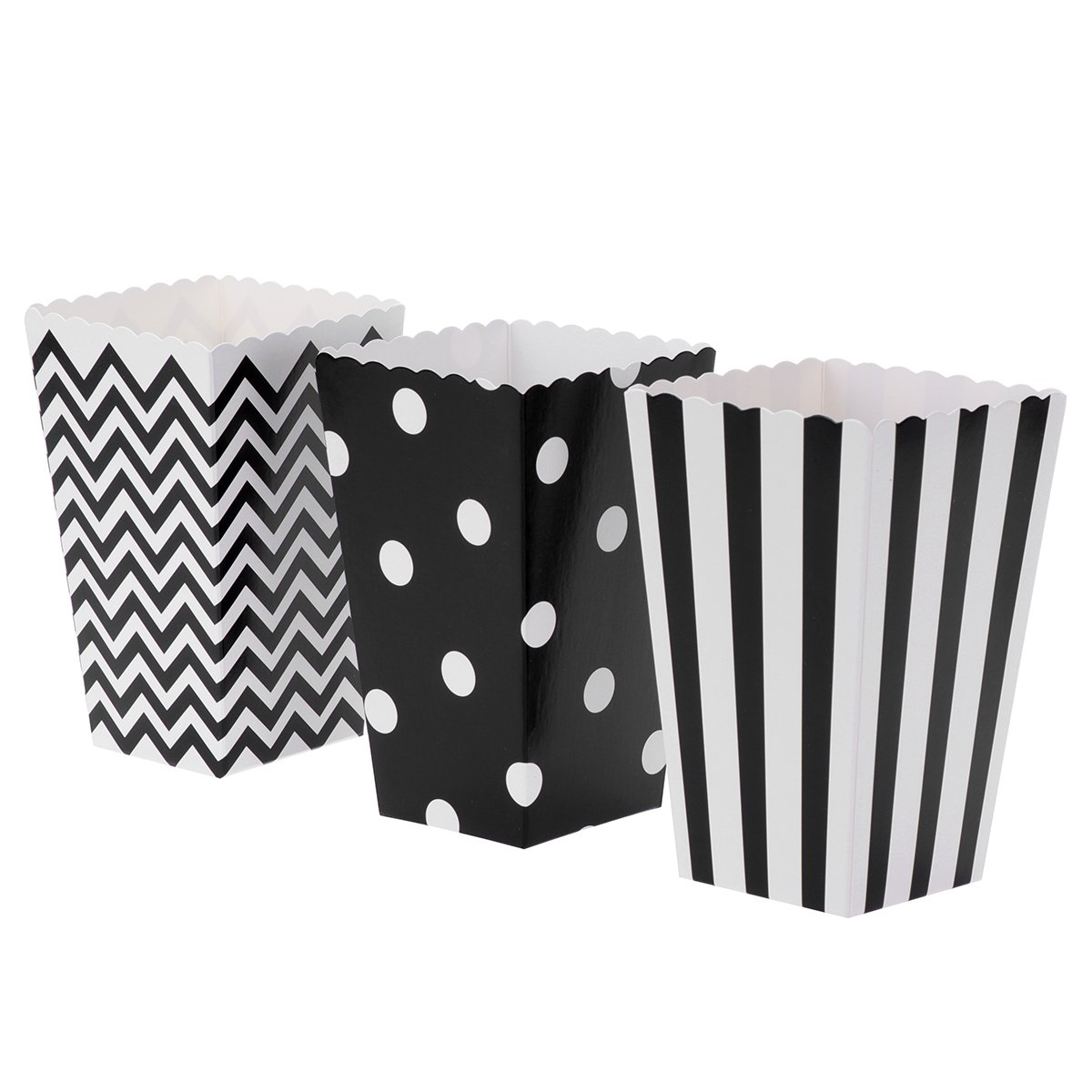 NUOLUX 48pcs Gift Bag Candy Cartons Black Popcorn Boxes Popcorn Bowls Movie Night Football Decor Gadgets for White Decorations Snack Container Popcorn Buckets Disposable Party Bag