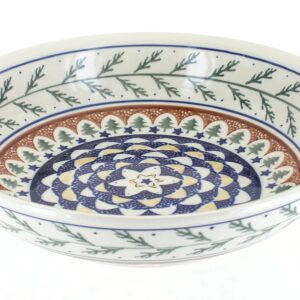 Blue Rose Polish Pottery Evergreen Large Salad Bowl