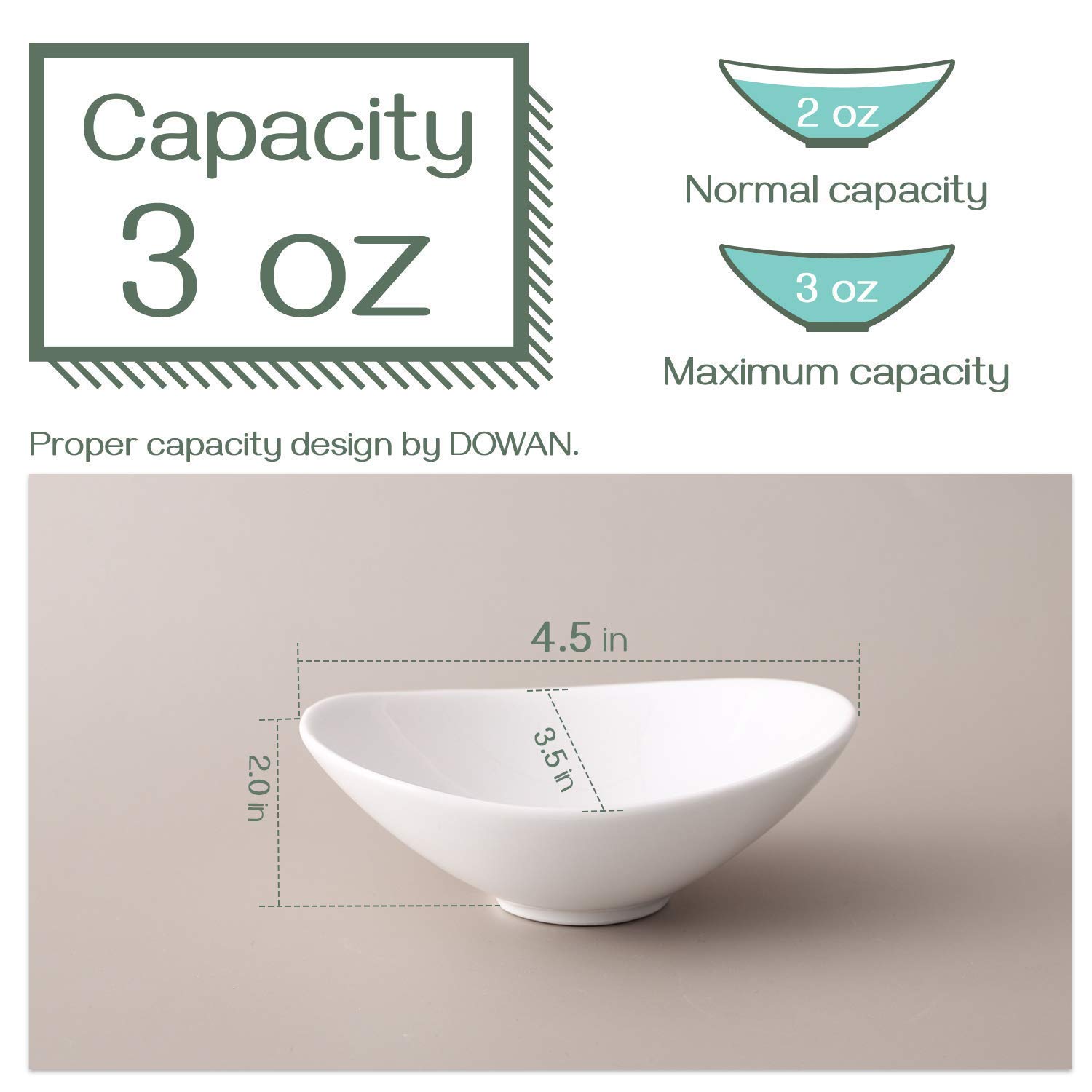 DOWAN Bundle 16 OZ Desset Bowls and 3 OZ Sauce Bowls