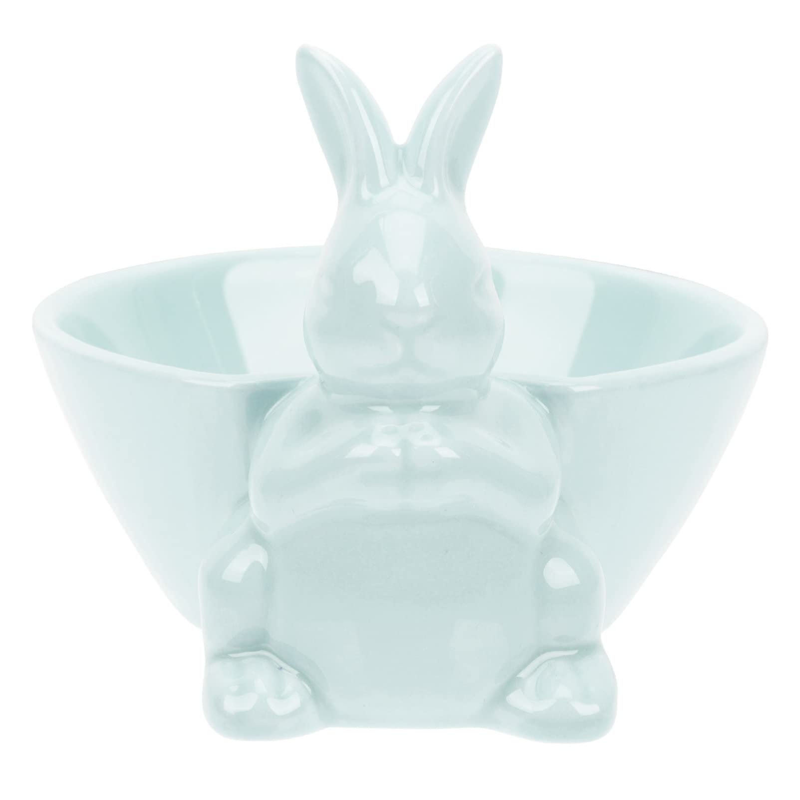 DOITOOL Bunny Candy Dish Easter Rabbit Bowl Ceramic Fruit Bowl Snack Serving Bowl Easter Salad Dessert Bowl Table Decoration (Blue)