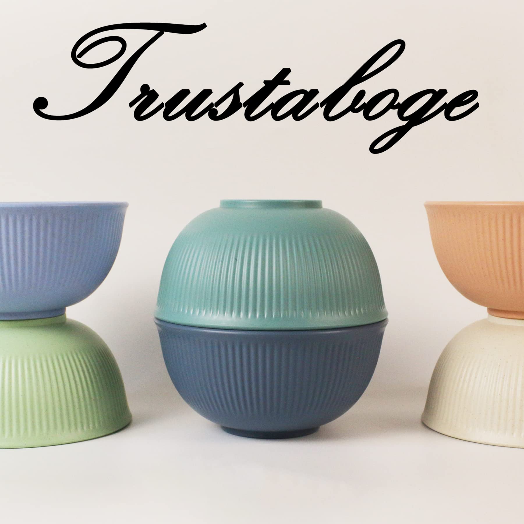 TRUSTABOGE Unbreakable Cereal Bowls Set of 6, 24 OZ Plastic Bowls Soup Bowls, Microwave and Dishwasher Safe BPA Free Bowl Dessert Bowls for Serving Soup, Oatmeal, Pasta and Salad