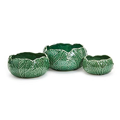 Two's Company Set Of 3 Cabbage Leaf Bowls