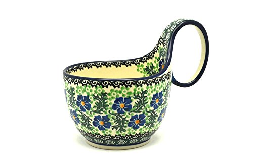 Polish Pottery Loop Handle Bowl - Sweet Violet