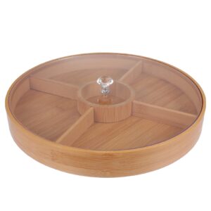 doitool veggie tray vegetable tray sectional snack serving tray with lid wooden compartment nut and candy plates dried fruit dishes containers for home appetizer serving tray appetizer serving tray