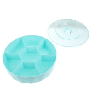 Hemoton Multifunctional Party Snack Tray Round Divided Serving Dishes with Lid for Fruits Nuts Candies Crackers Veggies (Green)