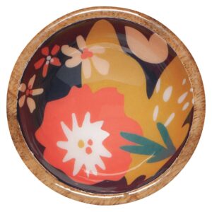 danica studio superbloom mango wood mini bowl, 4 inches dia