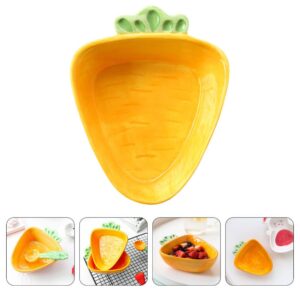 BESTonZON Ceramic Fruit Bowl Carrot Shaped Dessert Bowl Easter Salad Serving Bowl Decorative Bowl Snack Candy Bowl Key Tray Ring Dish Party Treat Container Supply