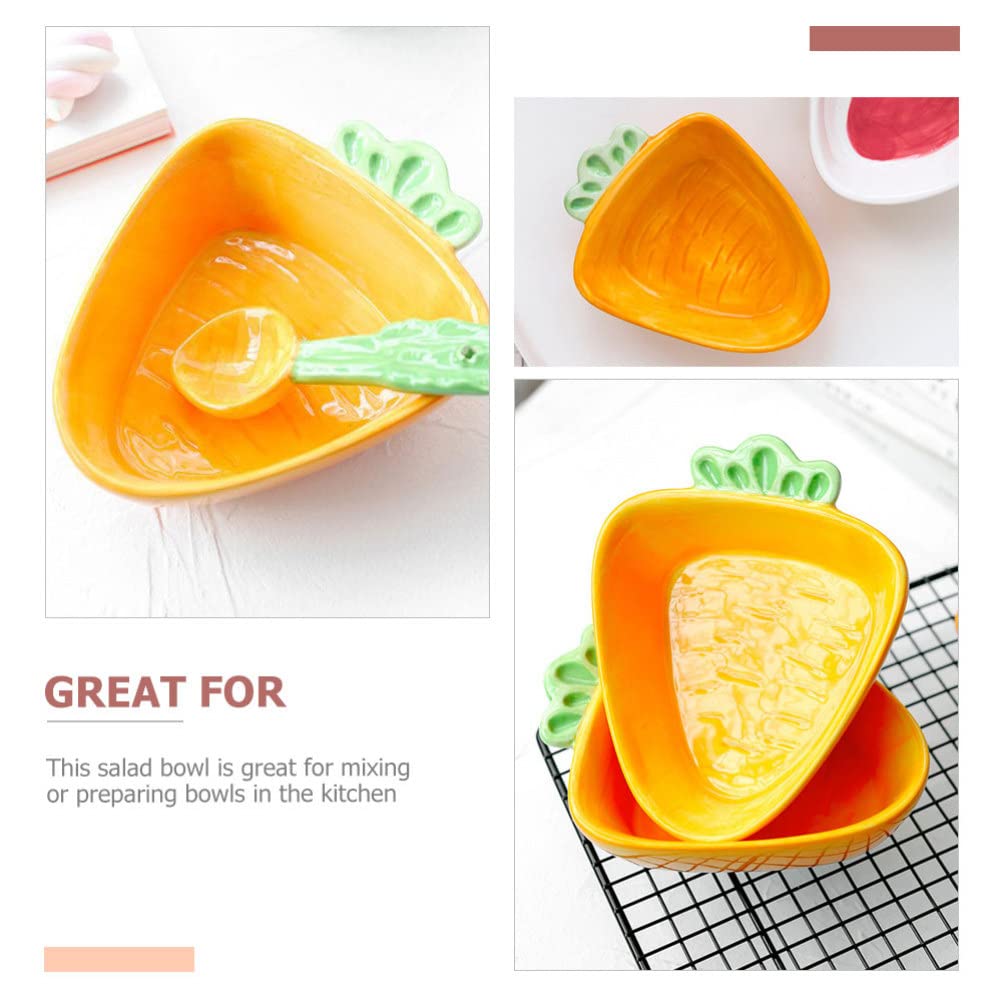 BESTonZON Ceramic Fruit Bowl Carrot Shaped Dessert Bowl Easter Salad Serving Bowl Decorative Bowl Snack Candy Bowl Key Tray Ring Dish Party Treat Container Supply