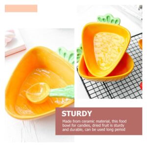 BESTonZON Ceramic Fruit Bowl Carrot Shaped Dessert Bowl Easter Salad Serving Bowl Decorative Bowl Snack Candy Bowl Key Tray Ring Dish Party Treat Container Supply