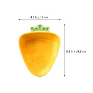 BESTonZON Ceramic Fruit Bowl Carrot Shaped Dessert Bowl Easter Salad Serving Bowl Decorative Bowl Snack Candy Bowl Key Tray Ring Dish Party Treat Container Supply