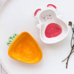 BESTonZON Ceramic Fruit Bowl Carrot Shaped Dessert Bowl Easter Salad Serving Bowl Decorative Bowl Snack Candy Bowl Key Tray Ring Dish Party Treat Container Supply