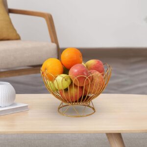 Leefasy Fruit Basket, Fruits Bowls, Serving Bowls Basket Holder for Dining Table, Aureate