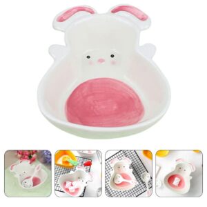 SHERCHPRY Rabbit Shape Foods Bowl Ceramic Fruit Bowl Bunny Candy Dish Snack Dessert Bowl Foods Serving Container for Spring Easter Party Tableware