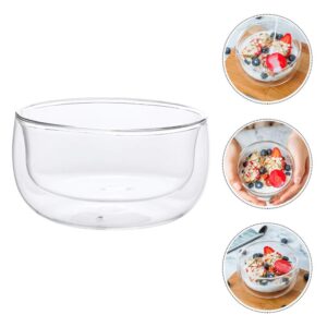 1pc Glass Bowl Glass Serving Bowl Coffee Glasses Insulated Coffee Cup Glass Soup Bowls Prepping Bowls Glass Appetizer Serving Tray Cereal Bowls Rice Bowl Food Round Dinner Party