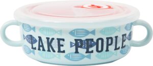 pavilion - lake people - 13.5 oz double handled soup bowl with lid