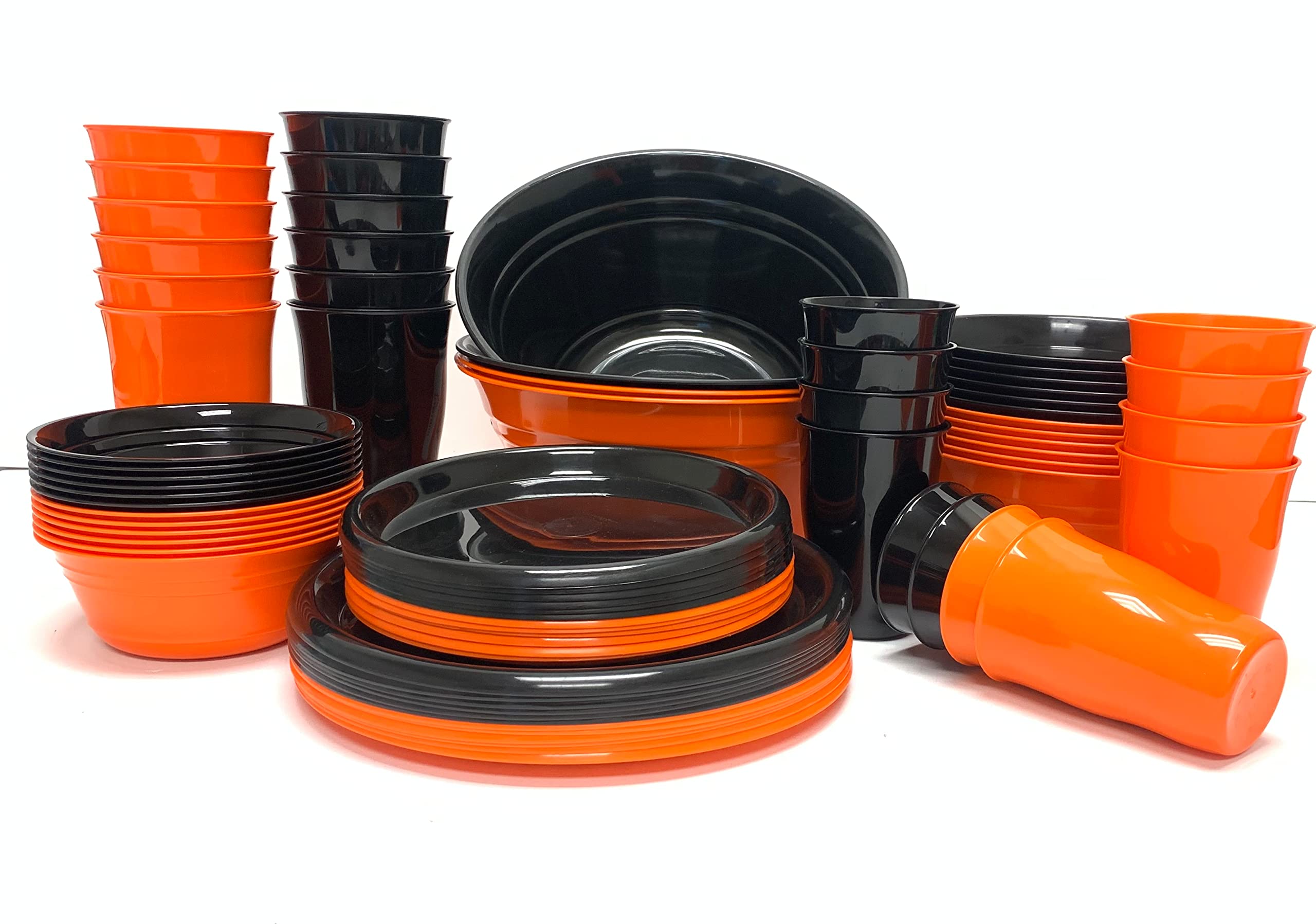 Mintra Home Snack Bowls Party Set (Black & Orange 76pc)