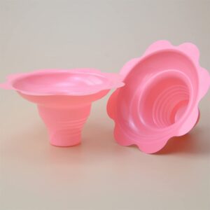 Qixivcom 60 Pack Disposable Ice Cream Cup 4oz Cone Cup Pink Flower Shaved Smoothie Ice Bowl Flower Drip Cup Small Bowl Perfect for Cold Drink Cups for Ice Cream, Shaved Ice, Fruit Smoothie