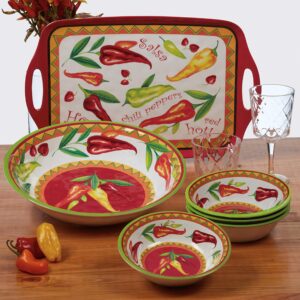 Certified International Hot Red HotMelamine 7.5" All Purpose Bowls, Set of 6, Multicolor, 32782SET6