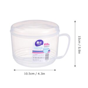 Cabilock 2pcs Cup Pottery Bowls Microwave Steamer Bowl Coffee Mug Transparent Water Mugs Fruit to-go Container Clear Container with Lid Plastic Beer Mugs Hot Food Jar Milk Portable Student