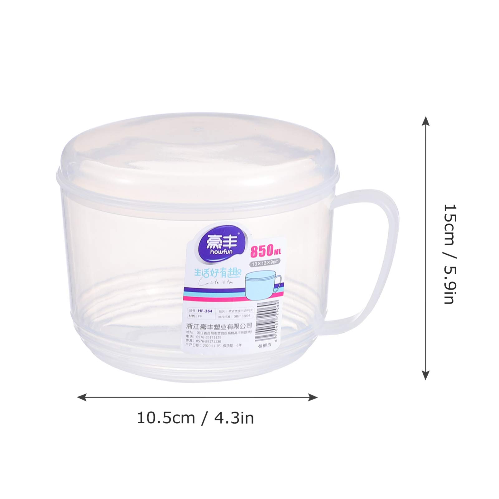 Cabilock 2pcs Cup Pottery Bowls Microwave Steamer Bowl Coffee Mug Transparent Water Mugs Fruit to-go Container Clear Container with Lid Plastic Beer Mugs Hot Food Jar Milk Portable Student