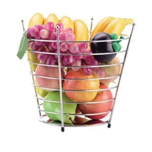 Fruit Bowl, Kitchen Basket, Fruit Basket Stainless Steel Round 4 Legged Snack Fruit Table Basket for Home Organizing Storage