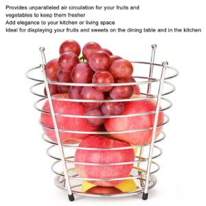 Fruit Bowl, Kitchen Basket, Fruit Basket Stainless Steel Round 4 Legged Snack Fruit Table Basket for Home Organizing Storage