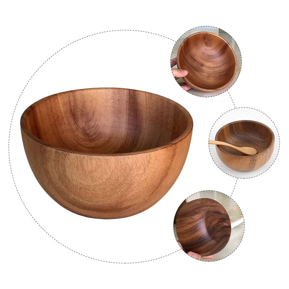 STOBAZA Sushi Rice Bowl 3 Pcs Wood Bowl, Wooden Salads Fruits Bowl Serving Bowl for Fruits or Salads, Soup Bowl for Home and Restaurants, 11x11x6cm Rice Bowls Japanese