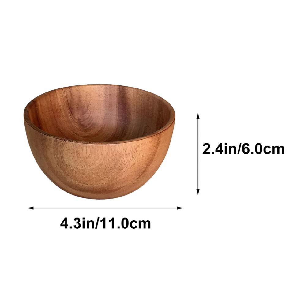 STOBAZA Sushi Rice Bowl 3 Pcs Wood Bowl, Wooden Salads Fruits Bowl Serving Bowl for Fruits or Salads, Soup Bowl for Home and Restaurants, 11x11x6cm Rice Bowls Japanese