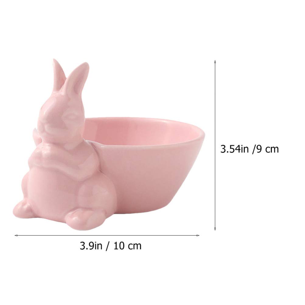 DOITOOL Easter Bunny Candy Dish Ceramic Easter Candy Bowl Snack Serving Bowl Fruit Salad Dessert Bowl Easter Bunny Home Decoration (Random Color)