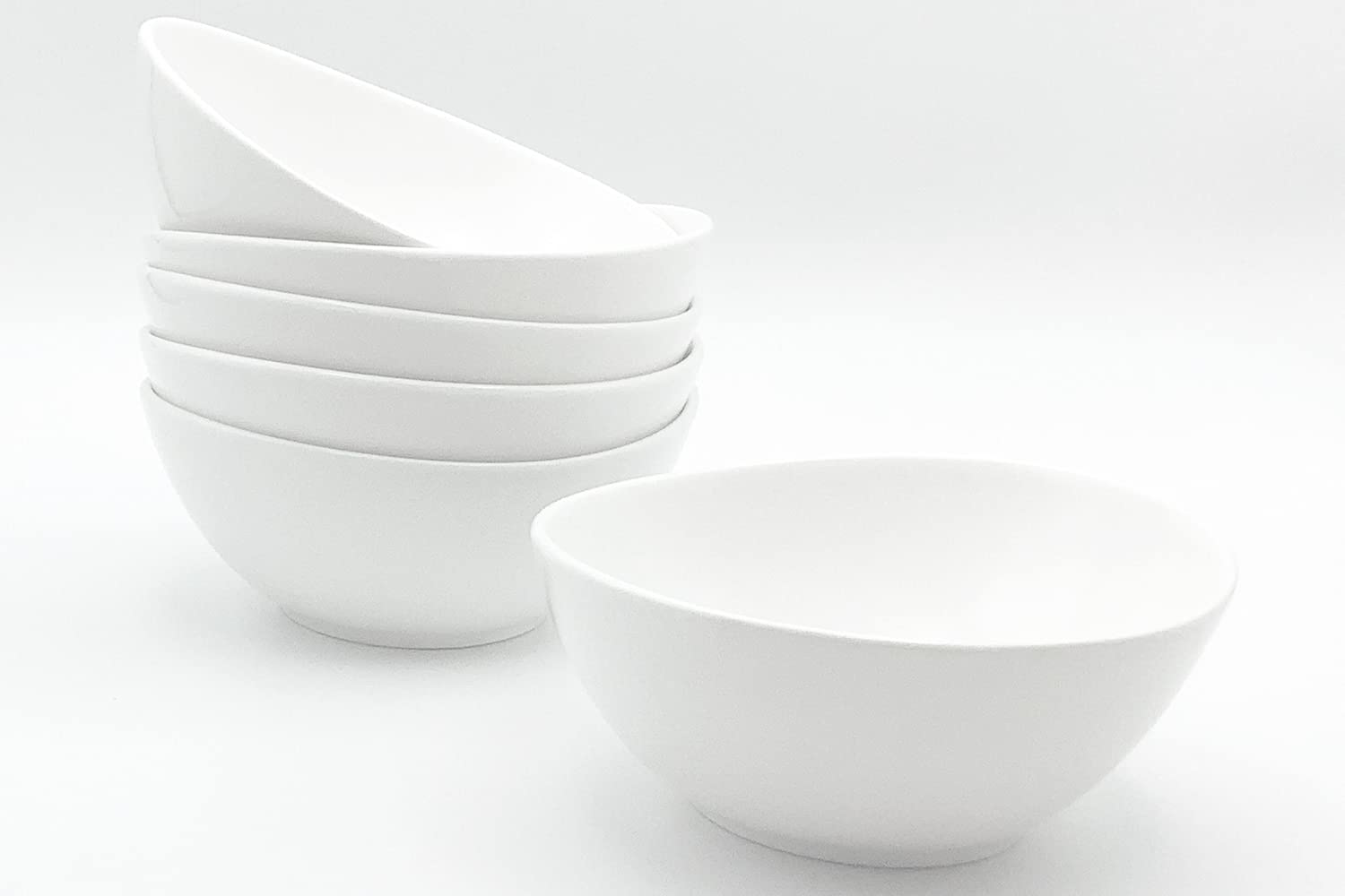 Furmaware Porcelain Bowl Set Sized Perfectly for Cereal, Salads, Ice Cream, Soup, Pasta, Rice and Dessert. Versatile Bowls That Are Chip Resistant, Microwave and Dishwasher Safe - 18 oz - Set or 6