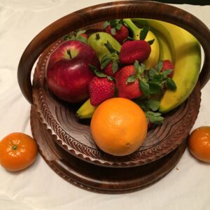 Special DAY Wedding LOVE Gift Wooden Collapsible Fruit Basket (12"x12"x12") Elegant Wooden Foldable Fruit Basket Circular Hand Crafted Valentine Day Gift