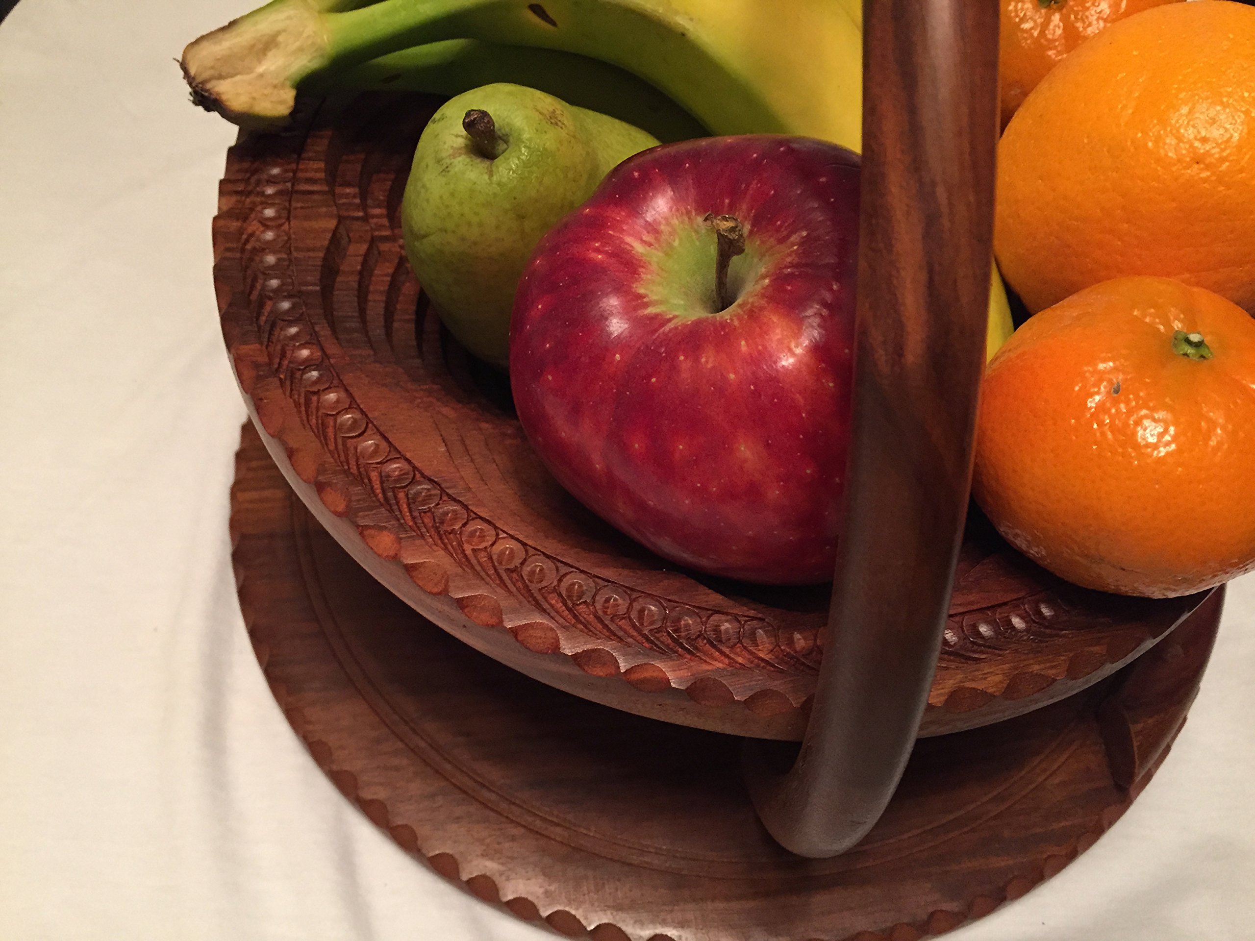 Special DAY Wedding LOVE Gift Wooden Collapsible Fruit Basket (12"x12"x12") Elegant Wooden Foldable Fruit Basket Circular Hand Crafted Valentine Day Gift