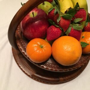 Special DAY Wedding LOVE Gift Wooden Collapsible Fruit Basket (12"x12"x12") Elegant Wooden Foldable Fruit Basket Circular Hand Crafted Valentine Day Gift