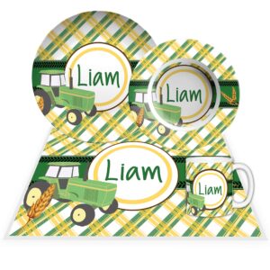 tractor personalized plate, bowl, mug, placemat - choose your pieces