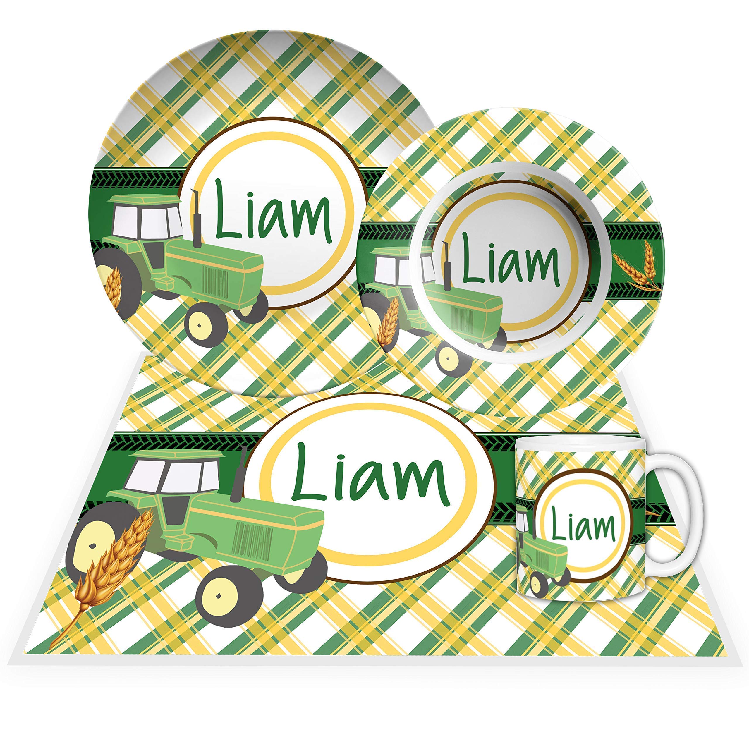 Tractor Personalized Plate, Bowl, Mug, Placemat - Choose your pieces