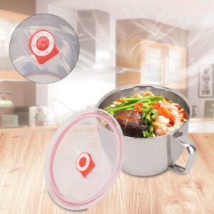 Aqur2020 1300ml Ramen Bowl with Lid Instant Noodle Bowl Stainless Bowl Portable Noodle Bowl Instant Noodle Bowl with Handle and Sealed Lid