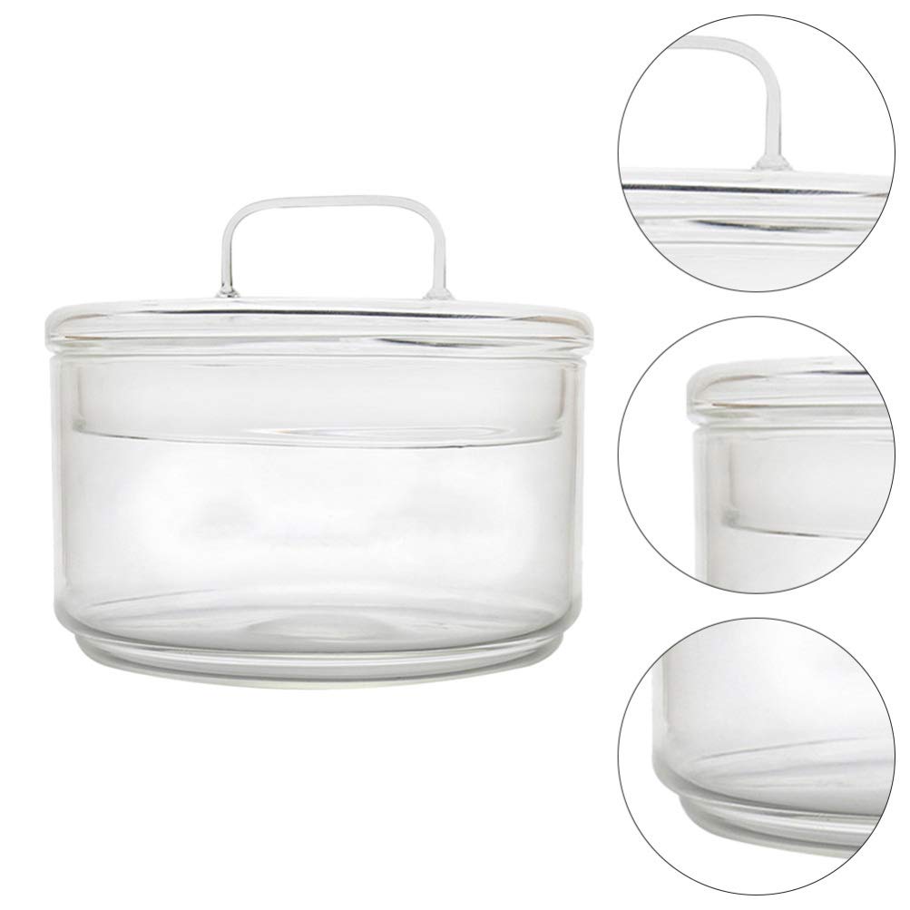 CALLARON Cups Glass Soup Bowl 1pc Glass Bowl Sank With Cover Large Glass Salad Bowl Clear Borosilicate Glass