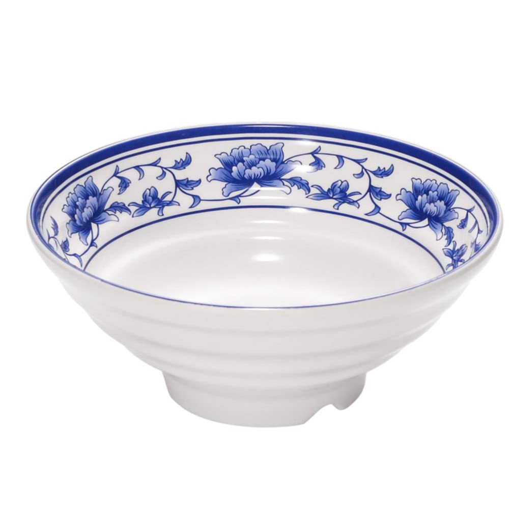 Hemoton Large Soup Bowl 1Pc Melamine Food Serving Bowl Blue and White Chinese Bowls Melamine Ramen Bowls Chinese Style Soup Bowl Porcelain Noodle Serving Bowl Pottery Pho Bowls