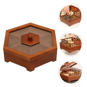 Homoyoyo 1pc Nut Compartment Box Tray Candy Dish Food Containers with Lids Food Serve Plate Candy Serve Holder Candy Serve Plate Fruit Serve Plate Candy Container Grid Storage Box Glass