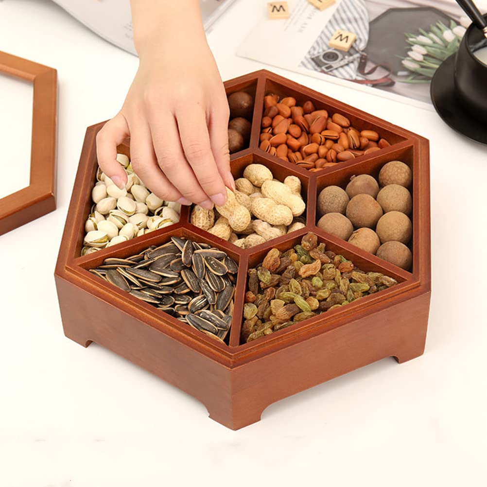 Homoyoyo 1pc Nut Compartment Box Tray Candy Dish Food Containers with Lids Food Serve Plate Candy Serve Holder Candy Serve Plate Fruit Serve Plate Candy Container Grid Storage Box Glass