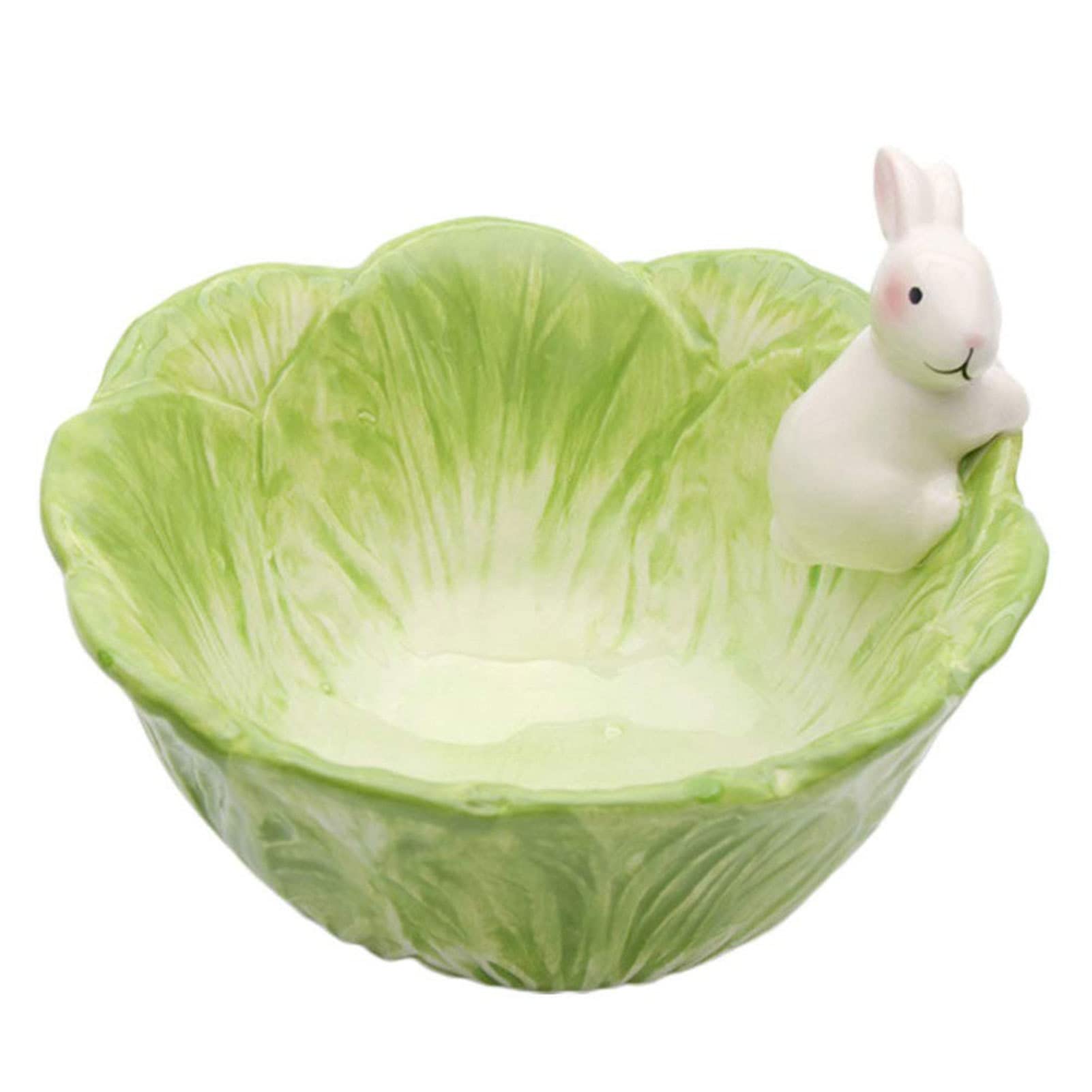 Easter Candy Dishes Easter Bunny Bowl Ceramic Rabbit Bowl Easter Candy Bowl Snack Appetizers Nut Dish Table Decoration Salad Bowl With Cabbage Rabbit Shaped Candy Bowls for Kids