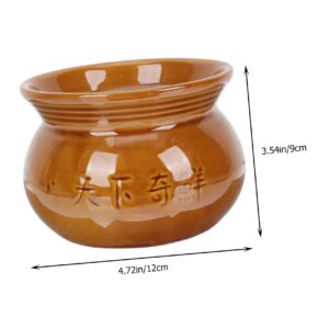 Veemoon 2pcs Ceramic Stew Pot Braised Ceramics Stew Bowl