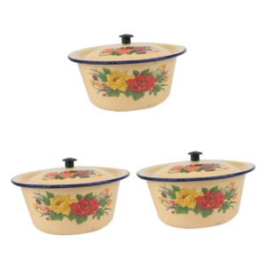 collbath 3 pcs table household vegetable red dish side vintage pot noodle decorative nesting nuts cookware dinner home beating container bowls camping gadget bowl egg decor ice tureen